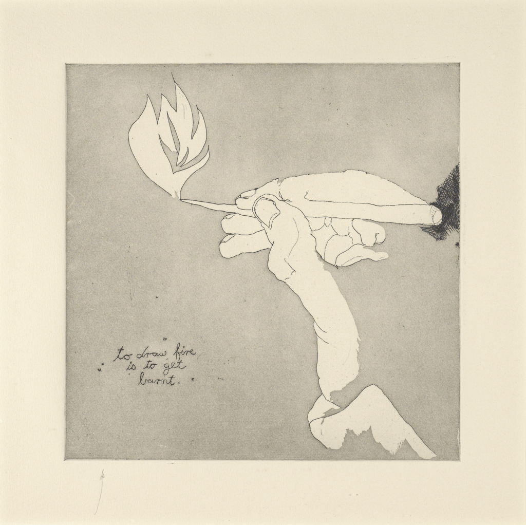 To Draw Fire | Etching, Aquatint Print Art 1970 | Barry Flanagan